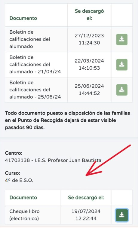 Cheques libros de texto para 4ºESO – IES Profesor Juan Bautista
